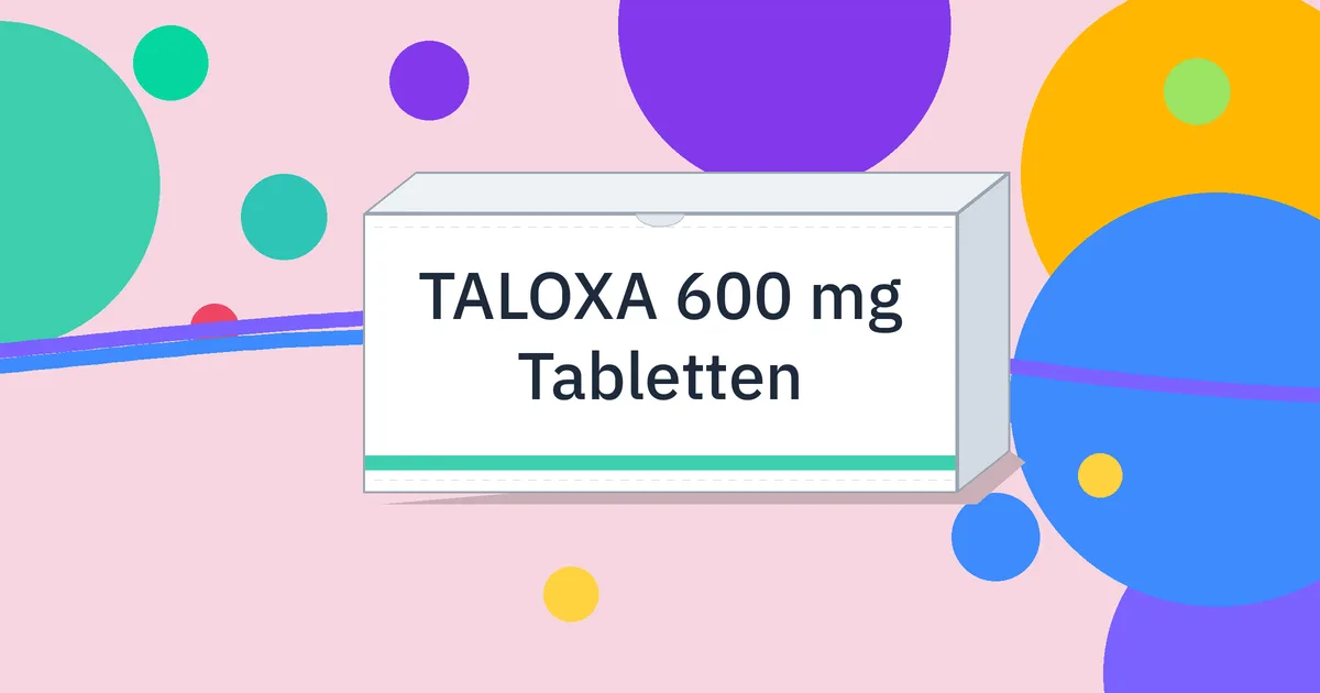 Symbolbild: Packung mit der Aufschrift TALOXA 600 mg Tabletten (PZN 17448331) – Verfügbarkeit und Bezug in Apotheken in Frankfurt am Main