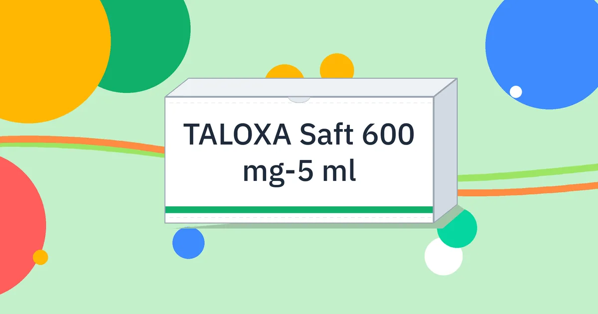 Symbolbild: Packung mit der Aufschrift TALOXA Saft 600 mg-5 ml (PZN 12484316) – Verfügbarkeit und Bezug in Apotheken in Frankfurt am Main