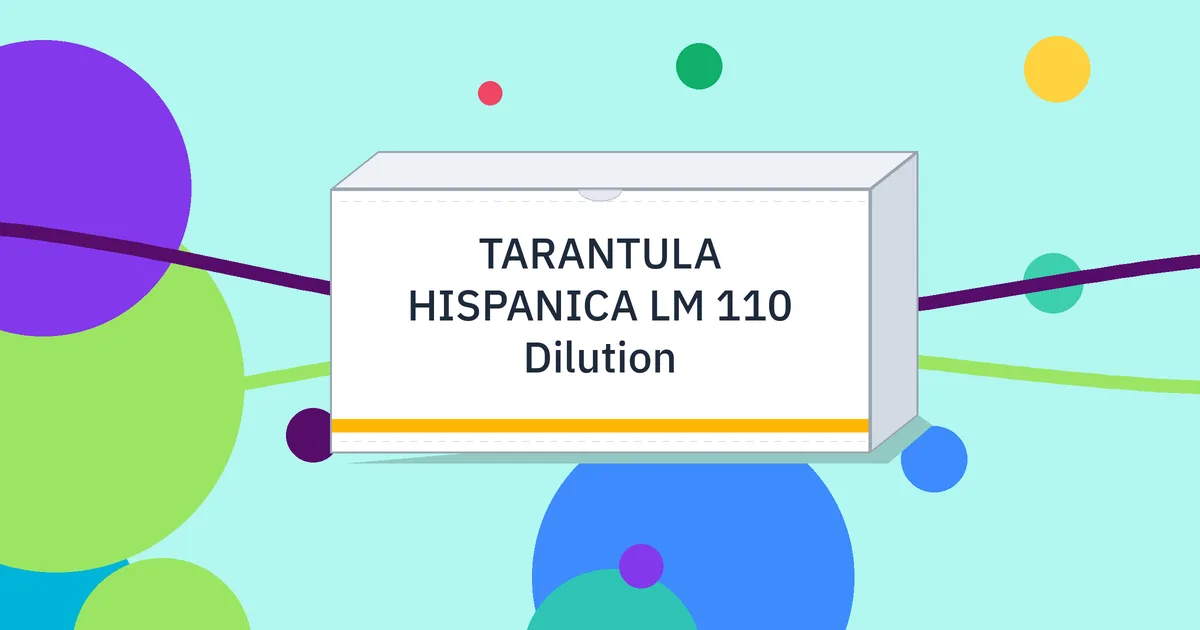 Symbolbild: Packung mit der Aufschrift TARANTULA HISPANICA LM 110 Dilution (PZN 13214168) – Verfügbarkeit und Bezug in Apotheken in Frankfurt am Main