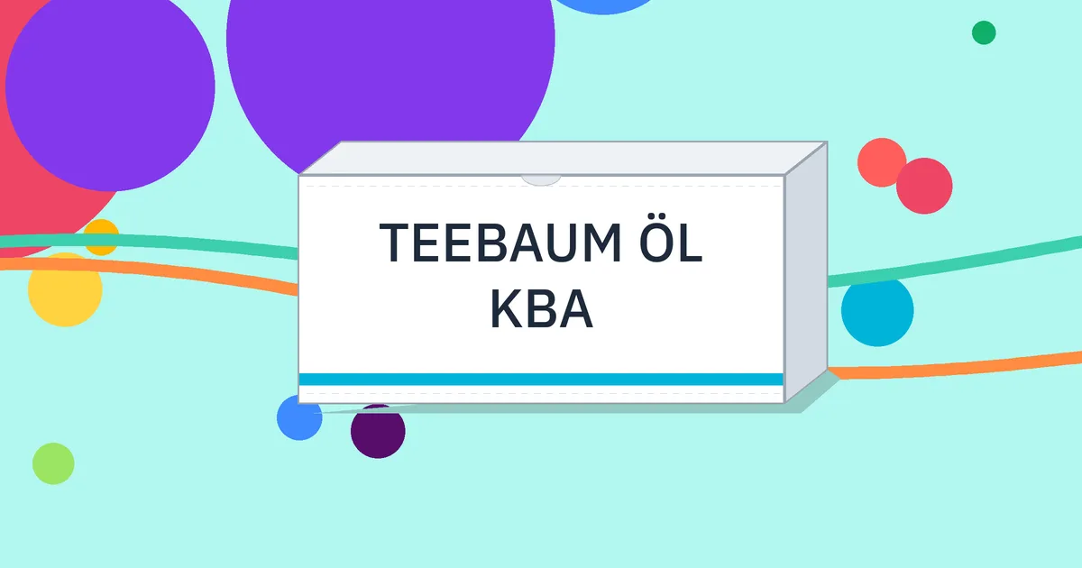 Symbolbild: Packung mit der Aufschrift TEEBAUM ÖL KBA (PZN 18854719) – Verfügbarkeit und Bezug in Apotheken in Frankfurt am Main