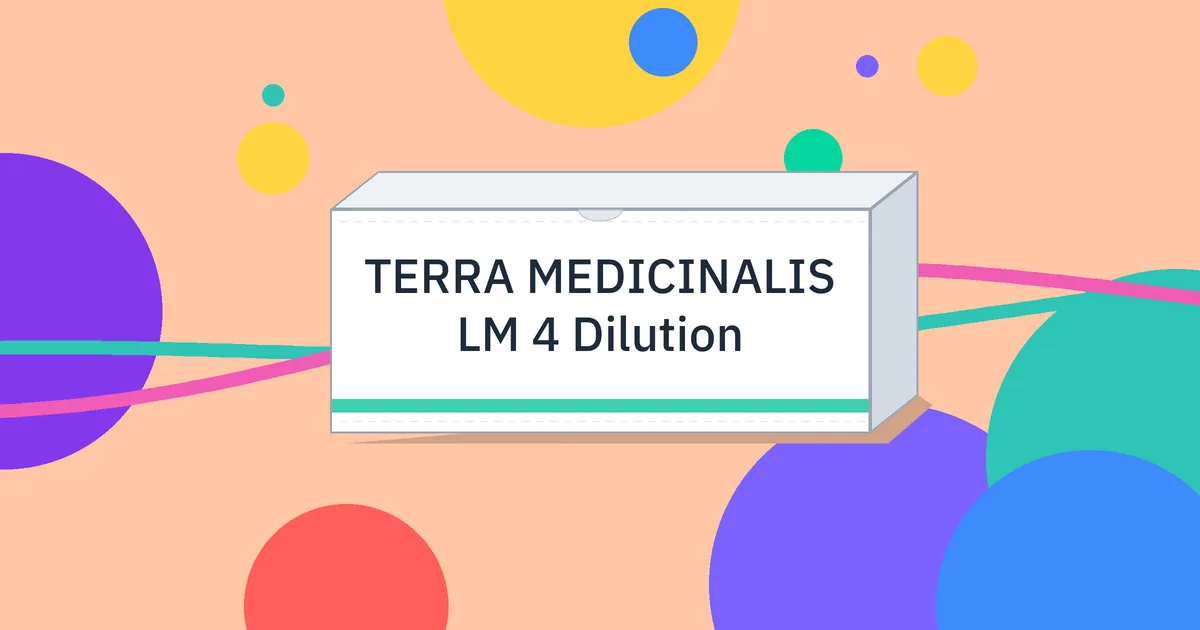 Symbolbild: Packung mit der Aufschrift TERRA MEDICINALIS LM 4 Dilution (PZN 13216977) – Verfügbarkeit und Bezug in Apotheken in Frankfurt am Main