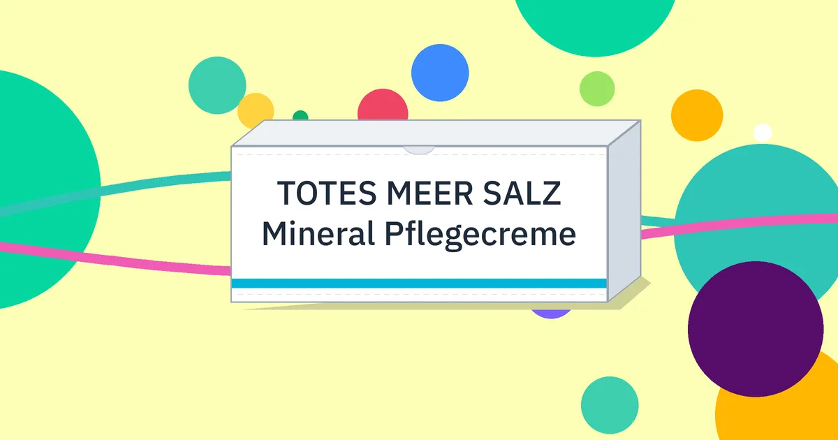 Symbolbild: Packung mit der Aufschrift TOTES MEER SALZ Mineral Pflegecreme (PZN 20420951) – Verfügbarkeit und Bezug in Apotheken in Frankfurt am Main