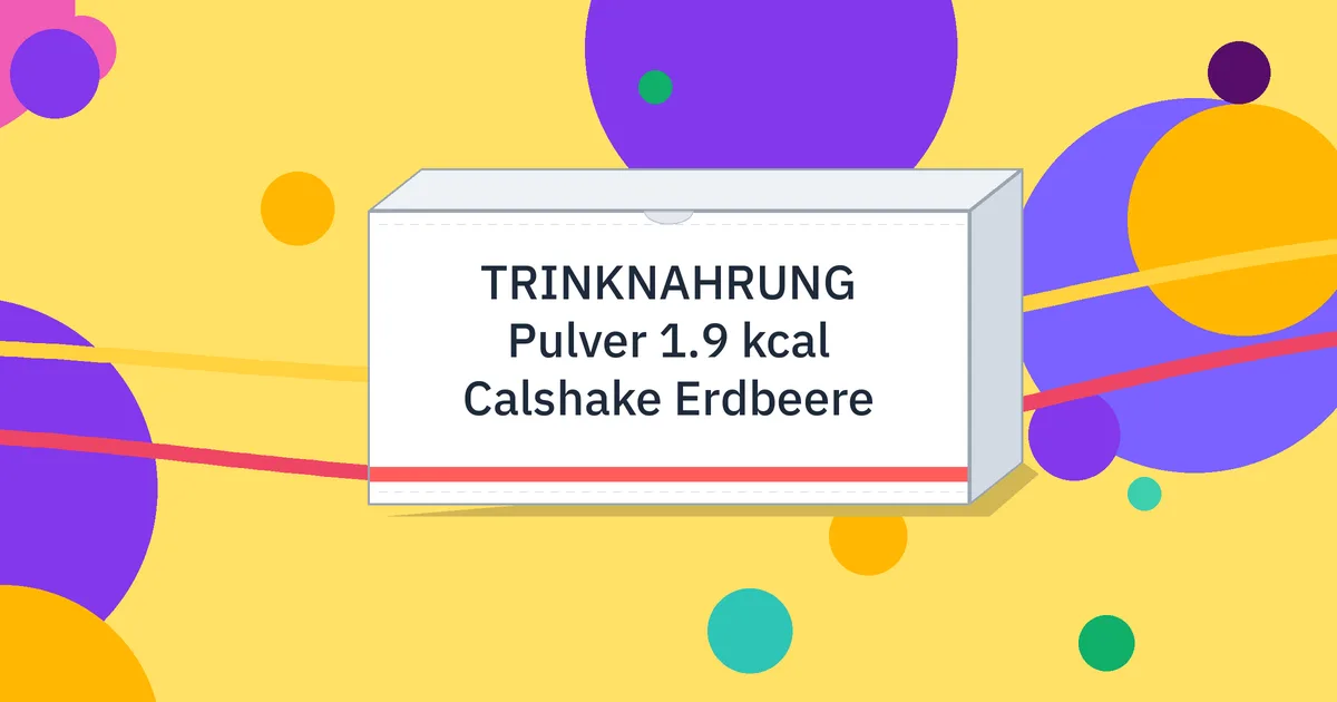 Symbolbild: Packung mit der Aufschrift TRINKNAHRUNG Pulver 1.9 kcal Calshake Erdbeere (PZN 13968654) – Verfügbarkeit und Bezug in Apotheken in Frankfurt am Main