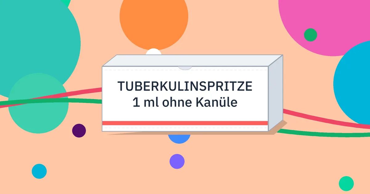 Symbolbild: Packung mit der Aufschrift TUBERKULINSPRITZE 1 ml ohne Kanüle (PZN 09108408) – Verfügbarkeit und Bezug in Apotheken in Frankfurt am Main