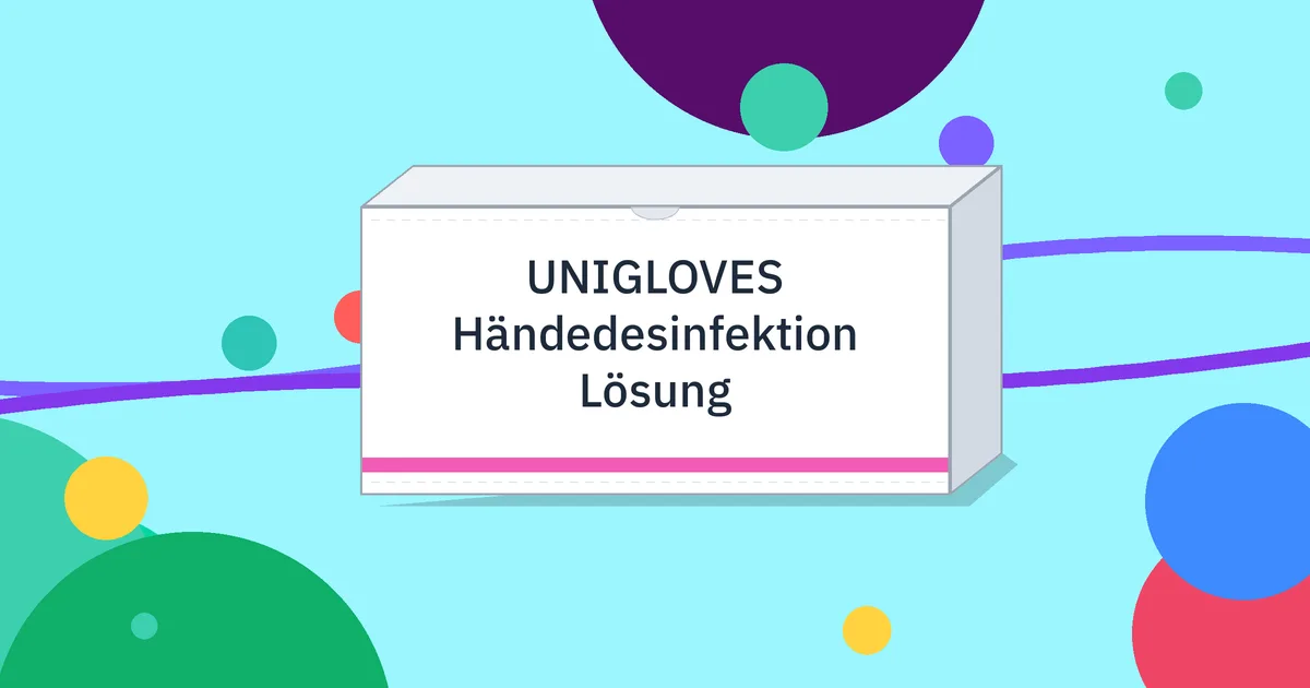 Symbolbild: Packung mit der Aufschrift UNIGLOVES Händedesinfektion Lösung (PZN 18329290) – Verfügbarkeit und Bezug in Apotheken in Frankfurt am Main