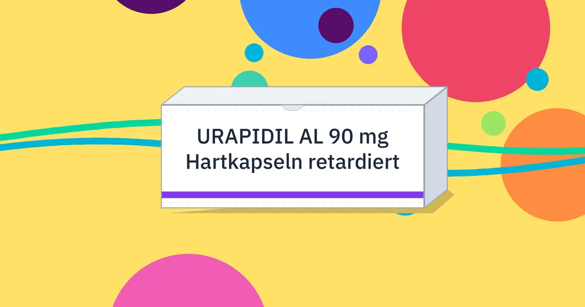 Symbolbild: Packung mit der Aufschrift URAPIDIL AL 90 mg Hartkapseln retardiert (PZN 14214377) – Verfügbarkeit und Bezug in Apotheken in Frankfurt am Main