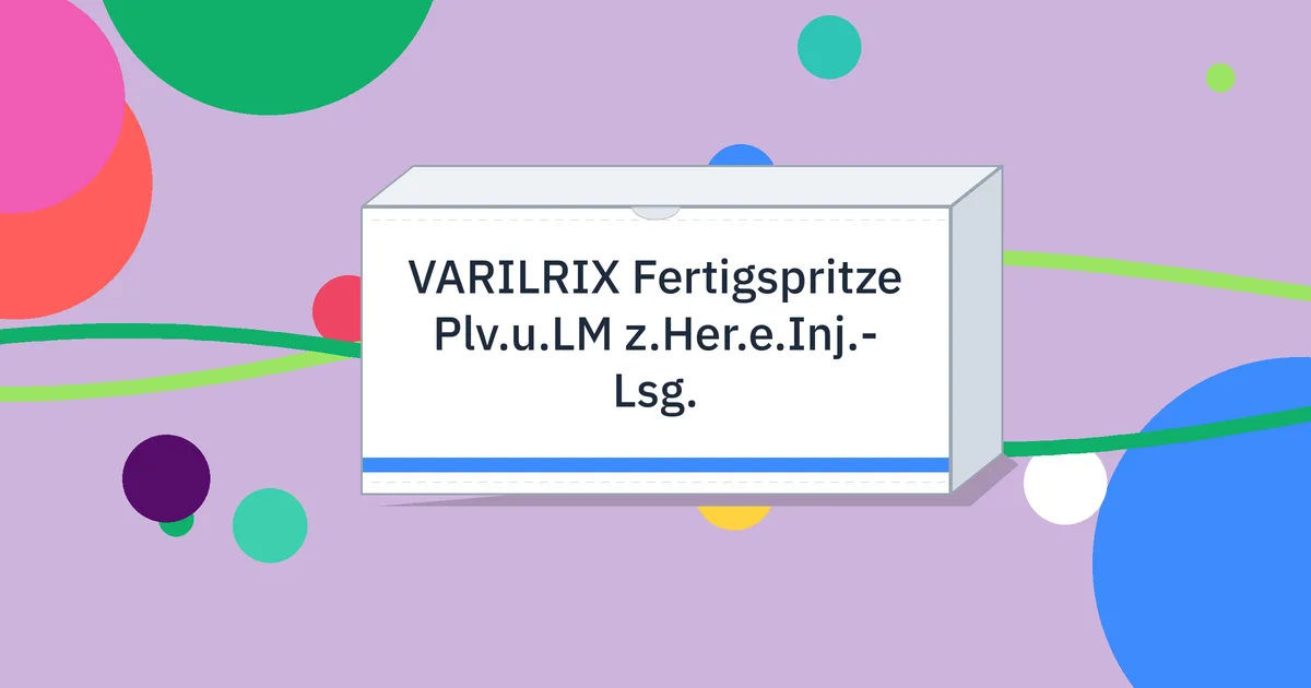 Symbolbild: Packung mit der Aufschrift VARILRIX Fertigspritze Plv.u.LM z.Her.e.Inj.-Lsg. (PZN 09763202) – Verfügbarkeit und Bezug in Apotheken in Frankfurt am Main