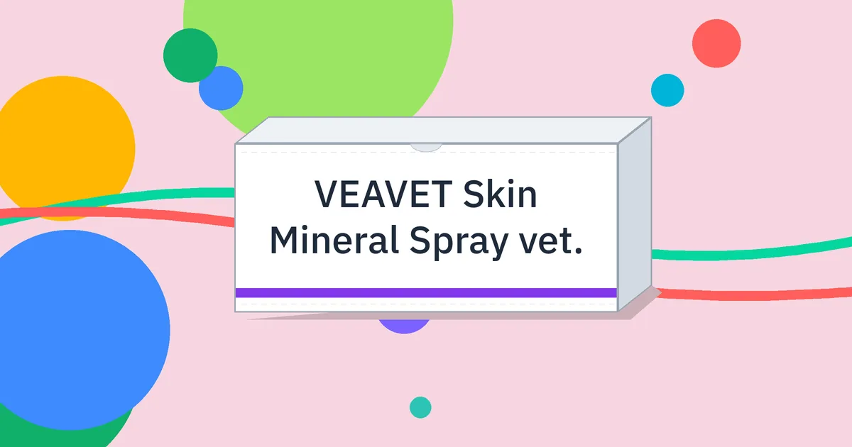 Symbolbild: Packung mit der Aufschrift VEAVET Skin Mineral Spray vet. (PZN 16880724) – Verfügbarkeit und Bezug in Apotheken in Frankfurt am Main