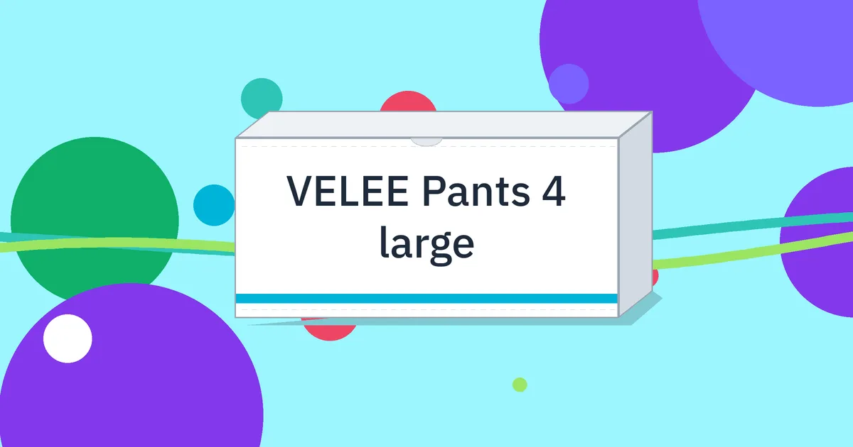Symbolbild: Packung mit der Aufschrift VELEE Pants 4 large (PZN 20578801) – Verfügbarkeit und Bezug in Apotheken in Frankfurt am Main
