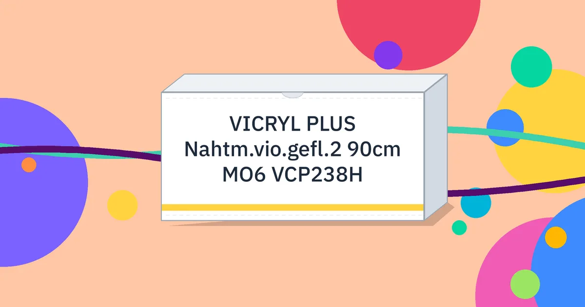 Symbolbild: Packung mit der Aufschrift VICRYL PLUS Nahtm.vio.gefl.2 90cm MO6 VCP238H (PZN 20924479) – Verfügbarkeit und Bezug in Apotheken in Frankfurt am Main