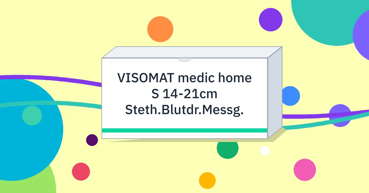 Symbolbild: Packung mit der Aufschrift VISOMAT medic home S 14-21cm Steth.Blutdr.Messg. (PZN 11137334) – Verfügbarkeit und Bezug in Apotheken in Frankfurt am Main
