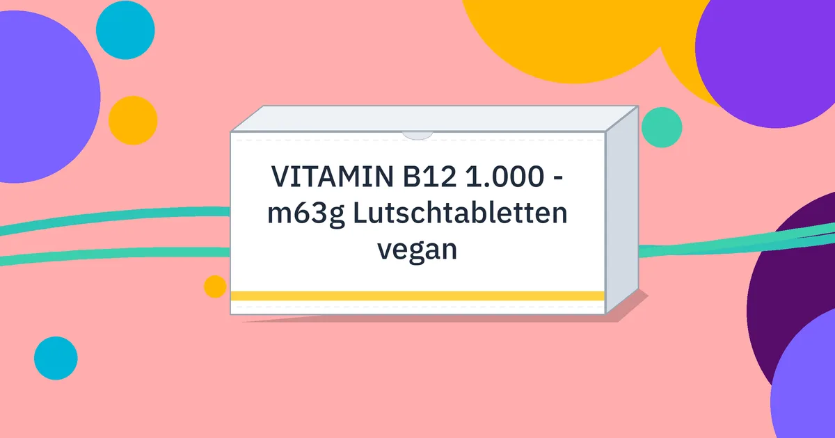 Symbolbild: Packung mit der Aufschrift VITAMIN B12 1.000 -m63g Lutschtabletten vegan (PZN 16393970) – Verfügbarkeit und Bezug in Apotheken in Frankfurt am Main
