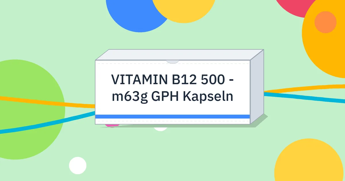 Symbolbild: Packung mit der Aufschrift VITAMIN B12 500 -m63g GPH Kapseln (PZN 13251175) – Verfügbarkeit und Bezug in Apotheken in Frankfurt am Main