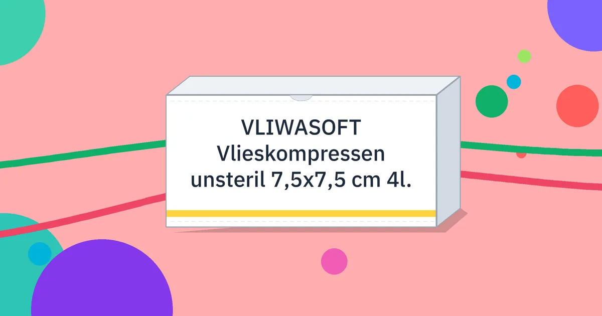 Symbolbild: Packung mit der Aufschrift VLIWASOFT Vlieskompressen unsteril 7,5x7,5 cm 4l. (PZN 15431473) – Verfügbarkeit und Bezug in Apotheken in Frankfurt am Main