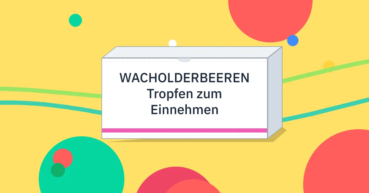 Symbolbild: Packung mit der Aufschrift WACHOLDERBEEREN Tropfen zum Einnehmen (PZN 11602096) – Verfügbarkeit und Bezug in Apotheken in Frankfurt am Main