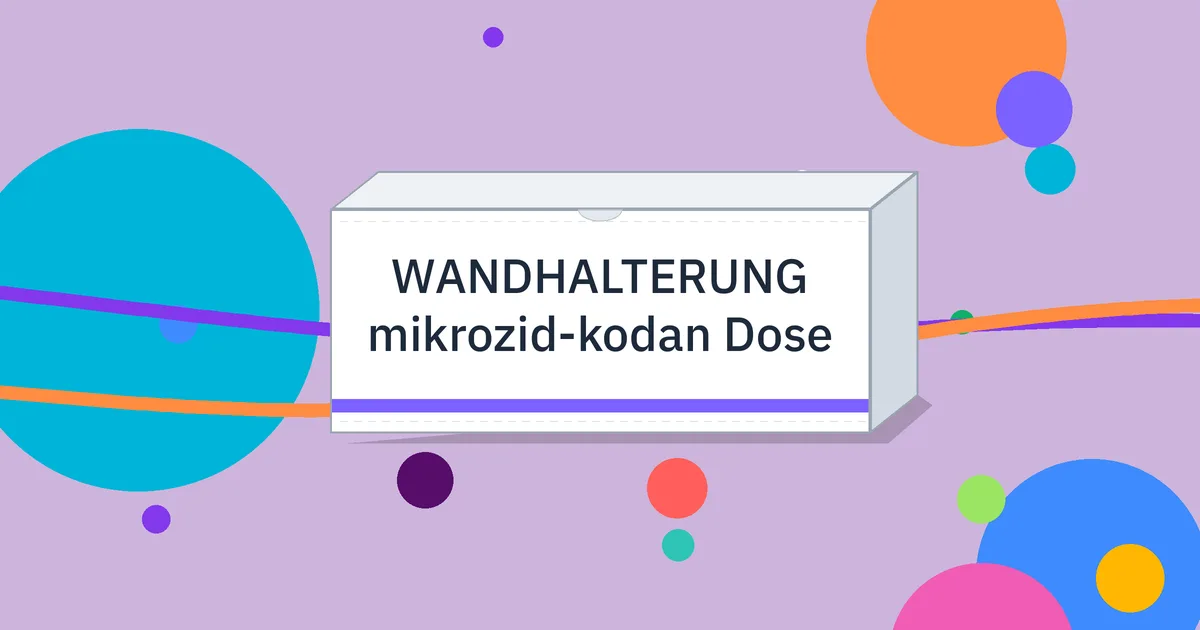 Symbolbild: Packung mit der Aufschrift WANDHALTERUNG mikrozid-kodan Dose (PZN 05854480) – Verfügbarkeit und Bezug in Apotheken in Frankfurt am Main
