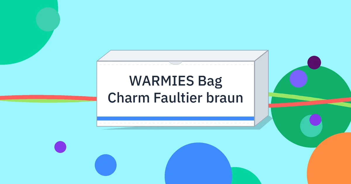 Symbolbild: Packung mit der Aufschrift WARMIES Bag Charm Faultier braun (PZN 20185958) – Verfügbarkeit und Bezug in Apotheken in Frankfurt am Main