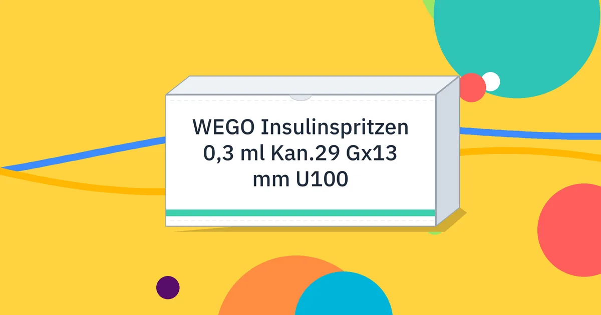 Symbolbild: Packung mit der Aufschrift WEGO Insulinspritzen 0,3 ml Kan.29 Gx13 mm U100 (PZN 18859421) – Verfügbarkeit und Bezug in Apotheken in Frankfurt am Main