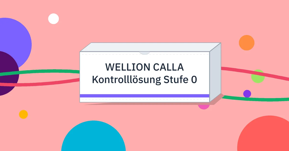 Symbolbild: Packung mit der Aufschrift WELLION CALLA Kontrolllösung Stufe 0 (PZN 02645149) – Verfügbarkeit und Bezug in Apotheken in Frankfurt am Main