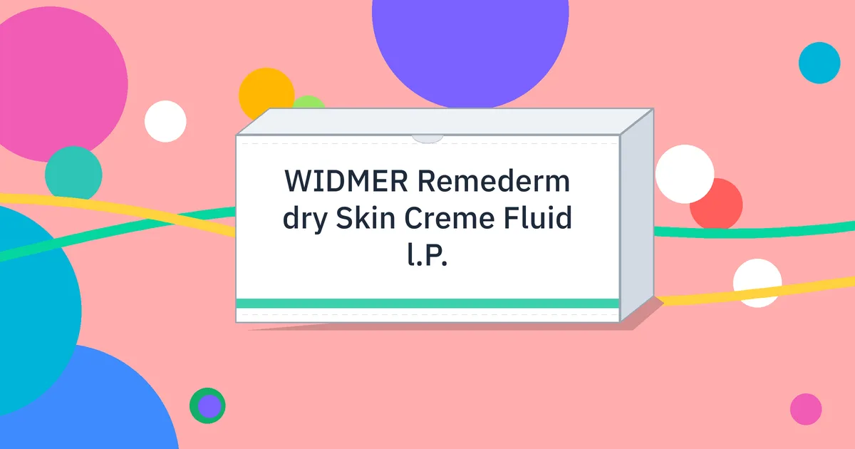 Symbolbild: Packung mit der Aufschrift WIDMER Remederm dry Skin Creme Fluid l.P. (PZN 18442394) – Verfügbarkeit und Bezug in Apotheken in Frankfurt am Main