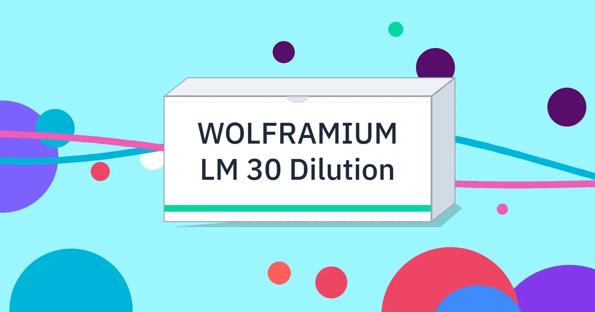 Symbolbild: Packung mit der Aufschrift WOLFRAMIUM LM 30 Dilution (PZN 13281070) – Verfügbarkeit und Bezug in Apotheken in Frankfurt am Main