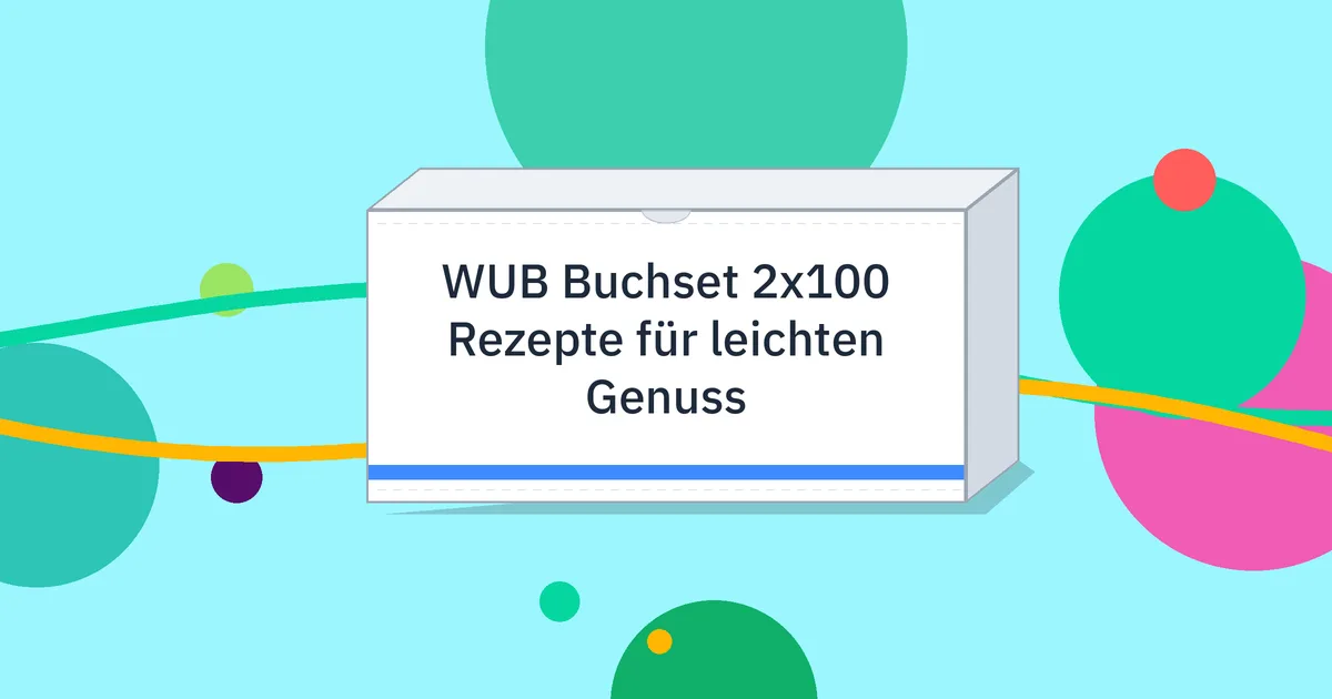 Symbolbild: Packung mit der Aufschrift WUB Buchset 2x100 Rezepte für leichten Genuss (PZN 16360031) – Verfügbarkeit und Bezug in Apotheken in Frankfurt am Main