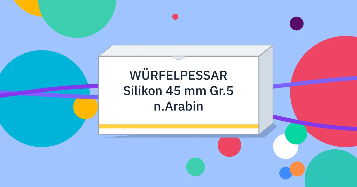 Symbolbild: Packung mit der Aufschrift WÜRFELPESSAR Silikon 45 mm Gr.5 n.Arabin (PZN 00242128) – Verfügbarkeit und Bezug in Apotheken in Frankfurt am Main