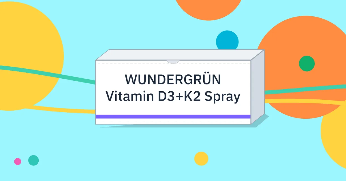 Symbolbild: Packung mit der Aufschrift WUNDERGRÜN Vitamin D3+K2 Spray (PZN 18353963) – Verfügbarkeit und Bezug in Apotheken in Frankfurt am Main