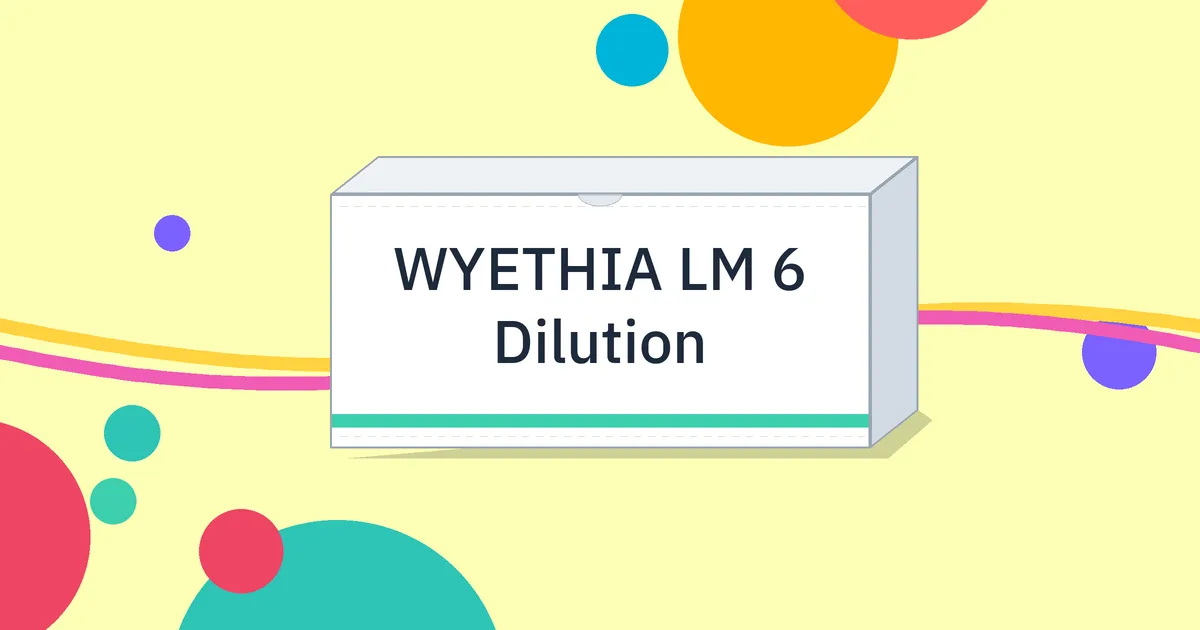 Symbolbild: Packung mit der Aufschrift WYETHIA LM 6 Dilution (PZN 13281420) – Verfügbarkeit und Bezug in Apotheken in Frankfurt am Main