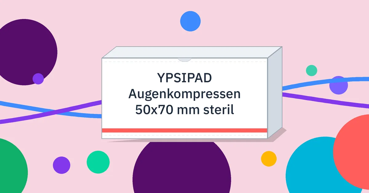 Symbolbild: Packung mit der Aufschrift YPSIPAD Augenkompressen 50x70 mm steril (PZN 20004827) – Verfügbarkeit und Bezug in Apotheken in Frankfurt am Main
