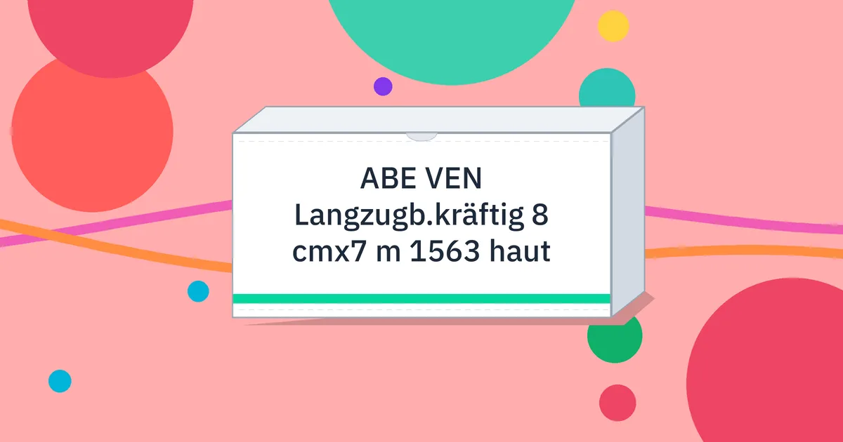 Symbolbild: Packung mit der Aufschrift ABE VEN Langzugb.kräftig 8 cmx7 m 1563 haut (PZN 04854147) – Verfügbarkeit und Bezug in Apotheken in Frankfurt am Main