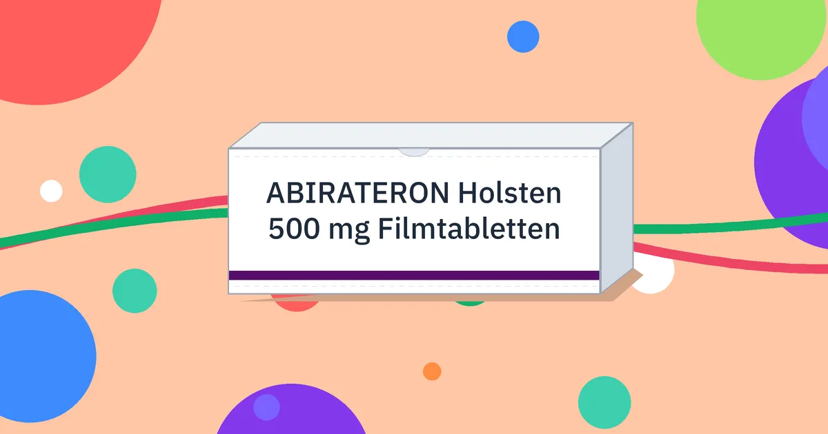 Symbolbild: Packung mit der Aufschrift ABIRATERON Holsten 500 mg Filmtabletten (PZN 19267958) – Verfügbarkeit und Bezug in Apotheken in Frankfurt am Main
