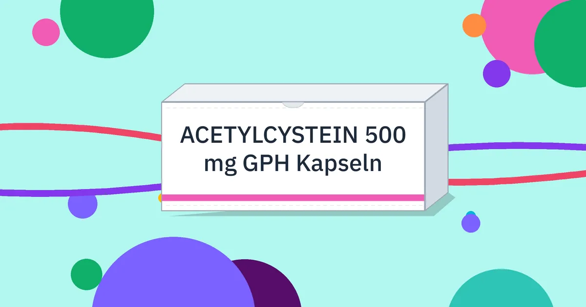 Symbolbild: Packung mit der Aufschrift ACETYLCYSTEIN 500 mg GPH Kapseln (PZN 00175337) – Verfügbarkeit und Bezug in Apotheken in Frankfurt am Main