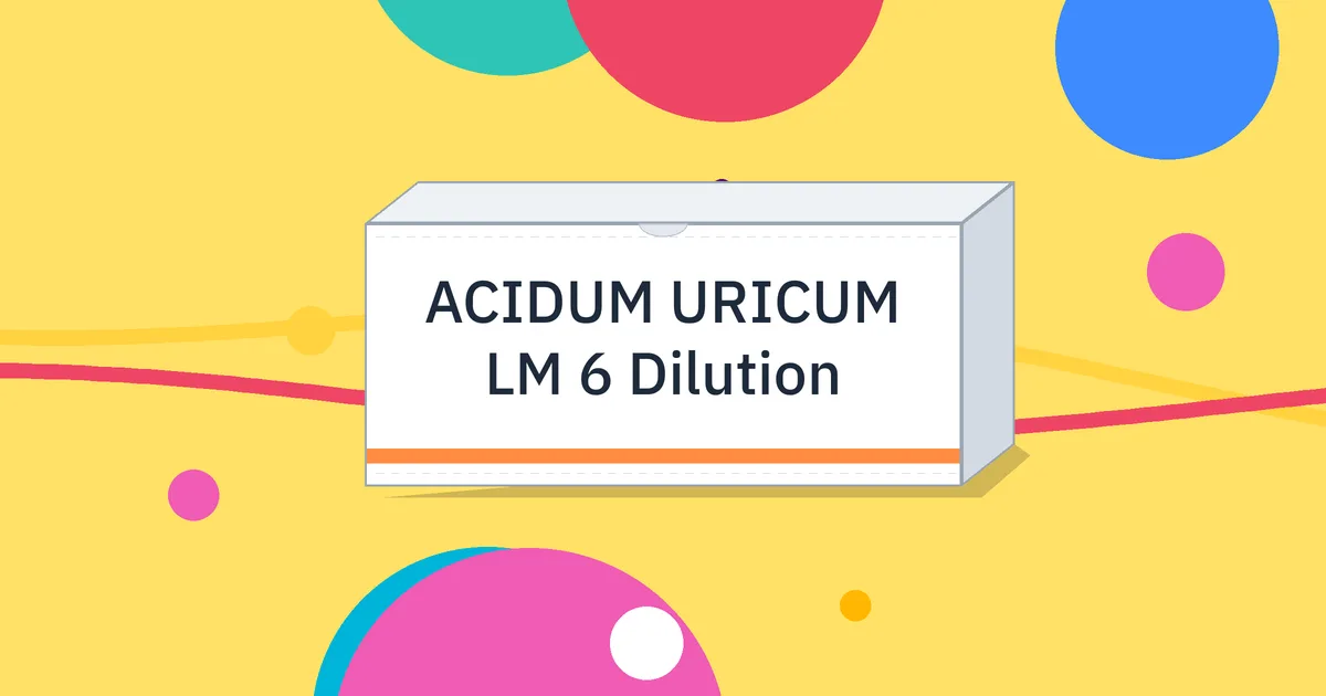 Symbolbild: Packung mit der Aufschrift ACIDUM URICUM LM 6 Dilution (PZN 13288474) – Verfügbarkeit und Bezug in Apotheken in Frankfurt am Main