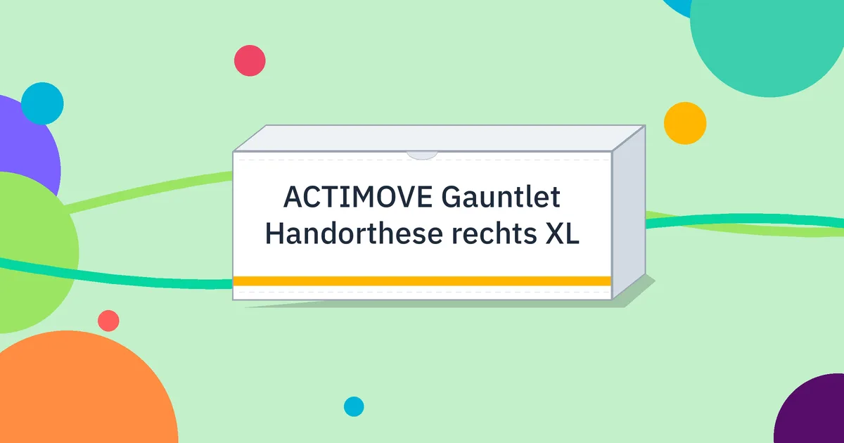 Symbolbild: Packung mit der Aufschrift ACTIMOVE Gauntlet Handorthese rechts XL (PZN 04881003) – Verfügbarkeit und Bezug in Apotheken in Frankfurt am Main
