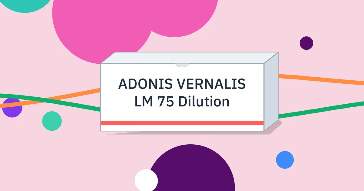 Symbolbild: Packung mit der Aufschrift ADONIS VERNALIS LM 75 Dilution (PZN 12755198) – Verfügbarkeit und Bezug in Apotheken in Frankfurt am Main