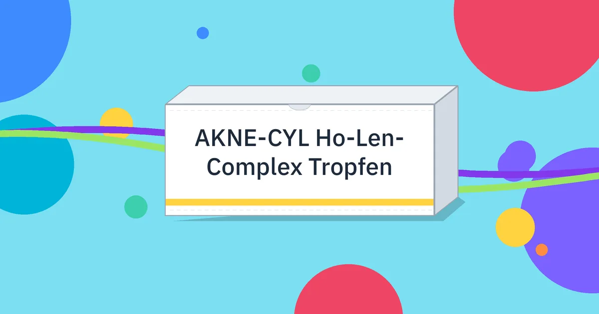 Symbolbild: Packung mit der Aufschrift AKNE-CYL Ho-Len-Complex Tropfen (PZN 01742896) – Verfügbarkeit und Bezug in Apotheken in Frankfurt am Main
