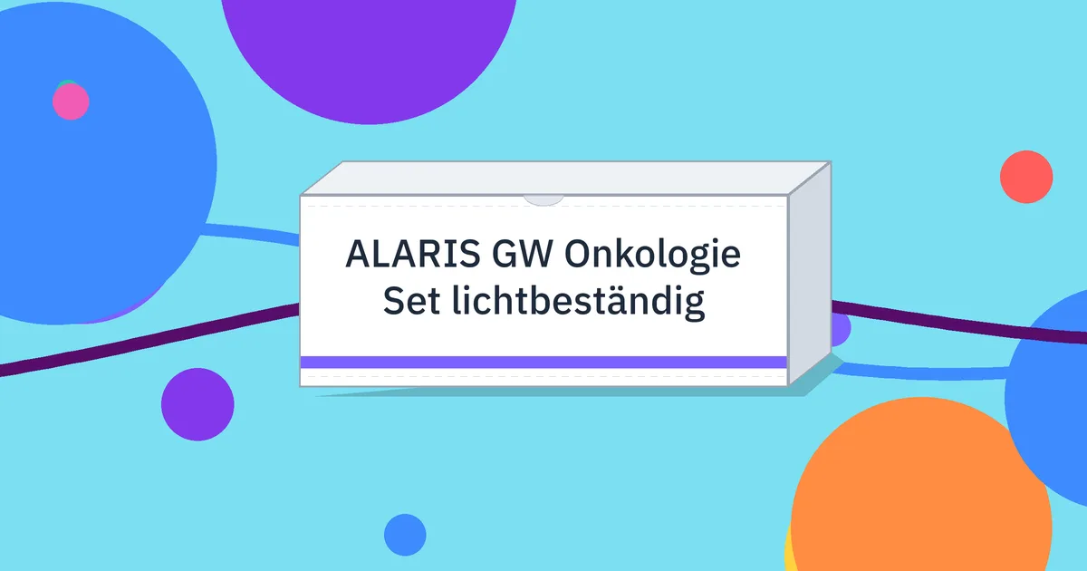 Symbolbild: Packung mit der Aufschrift ALARIS GW Onkologie Set lichtbeständig (PZN 03420033) – Verfügbarkeit und Bezug in Apotheken in Frankfurt am Main