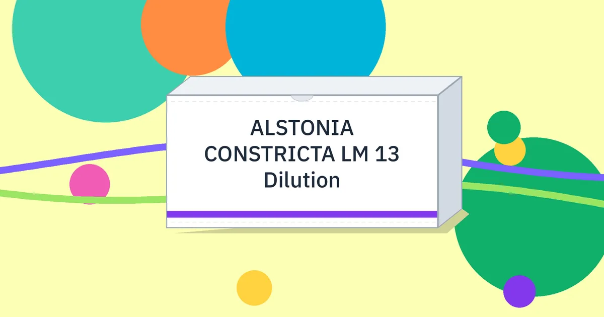 Symbolbild: Packung mit der Aufschrift ALSTONIA CONSTRICTA LM 13 Dilution (PZN 13314332) – Verfügbarkeit und Bezug in Apotheken in Frankfurt am Main