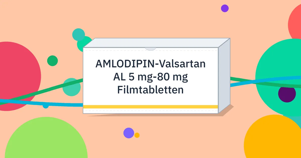 Symbolbild: Packung mit der Aufschrift AMLODIPIN-Valsartan AL 5 mg-80 mg Filmtabletten (PZN 13947853) – Verfügbarkeit und Bezug in Apotheken in Frankfurt am Main