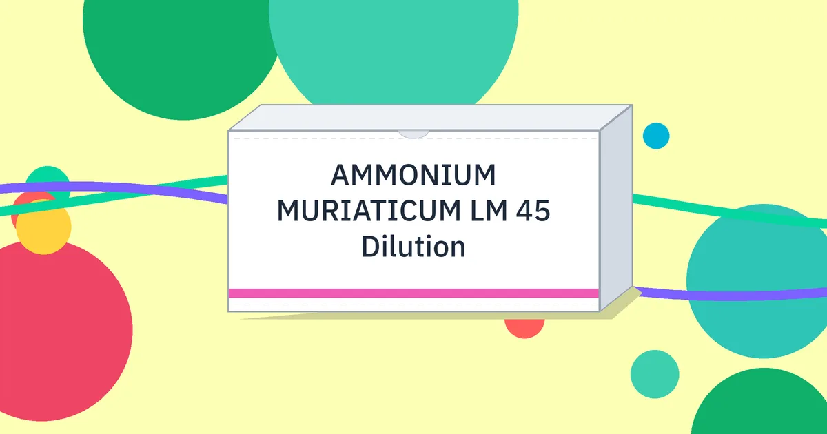 Symbolbild: Packung mit der Aufschrift AMMONIUM MURIATICUM LM 45 Dilution (PZN 12761282) – Verfügbarkeit und Bezug in Apotheken in Frankfurt am Main