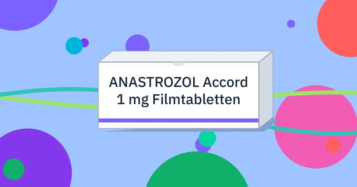 Symbolbild: Packung mit der Aufschrift ANASTROZOL Accord 1 mg Filmtabletten (PZN 11156946) – Verfügbarkeit und Bezug in Apotheken in Frankfurt am Main