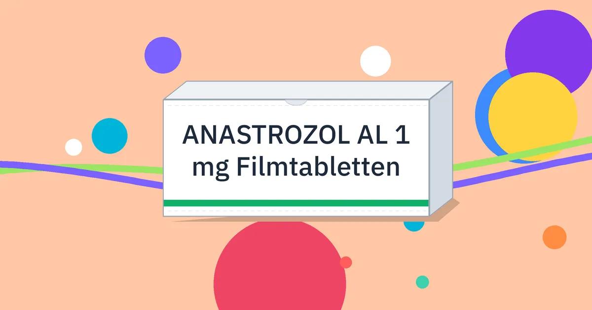 Symbolbild: Packung mit der Aufschrift ANASTROZOL AL 1 mg Filmtabletten (PZN 20690969) – Verfügbarkeit und Bezug in Apotheken in Frankfurt am Main