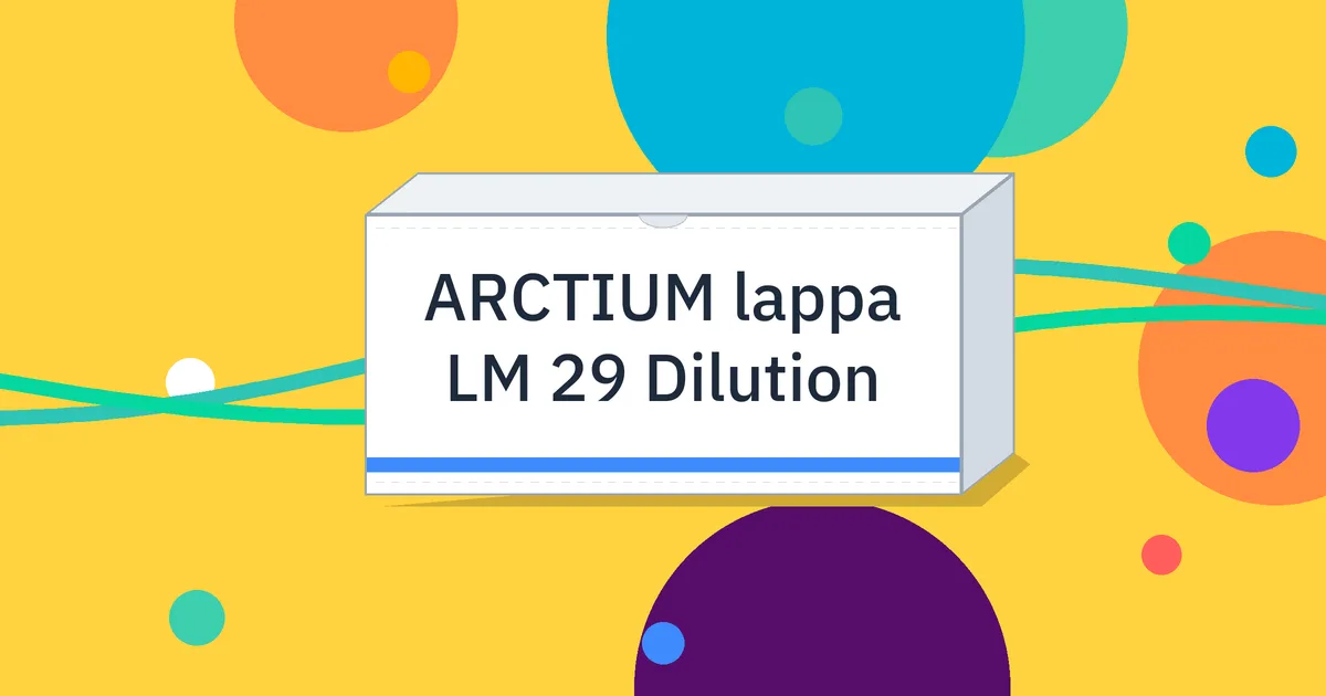 Symbolbild: Packung mit der Aufschrift ARCTIUM lappa LM 29 Dilution (PZN 13387940) – Verfügbarkeit und Bezug in Apotheken in Frankfurt am Main
