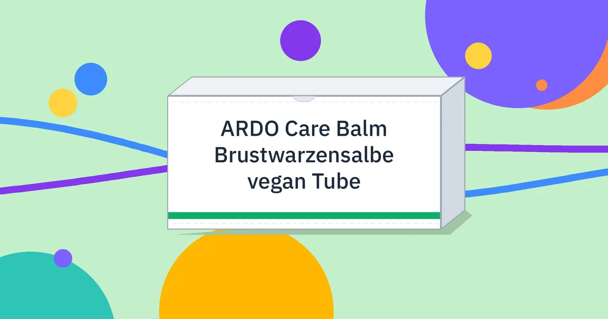 Symbolbild: Packung mit der Aufschrift ARDO Care Balm Brustwarzensalbe vegan Tube (PZN 17836955) – Verfügbarkeit und Bezug in Apotheken in Frankfurt am Main