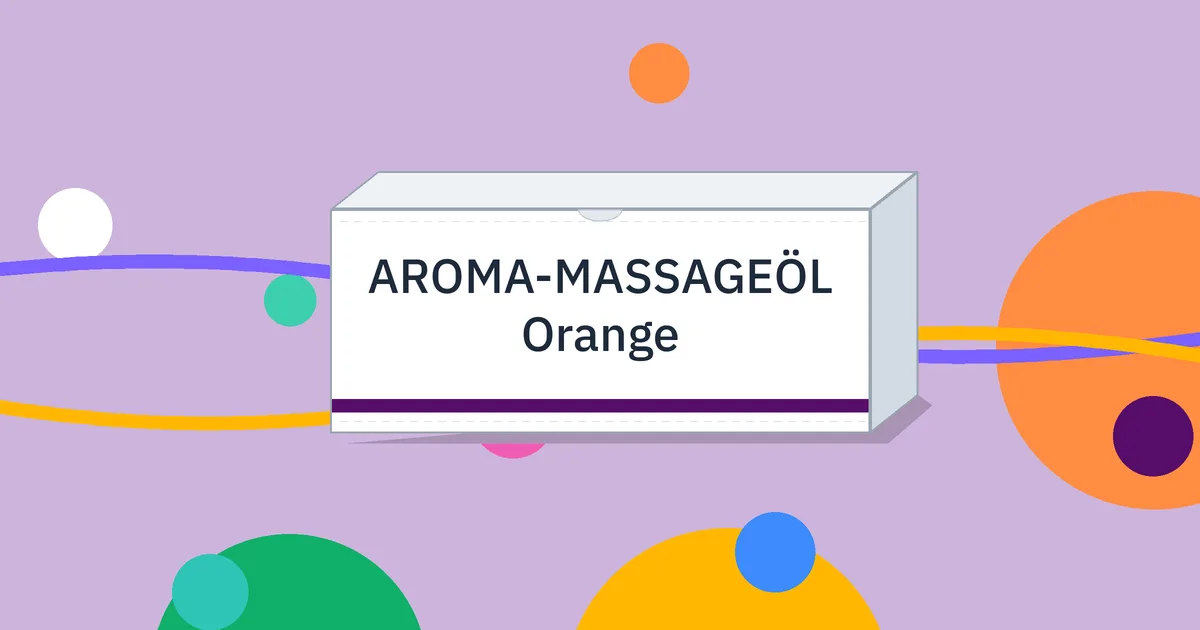 Symbolbild: Packung mit der Aufschrift AROMA-MASSAGEÖL Orange (PZN 07240664) – Verfügbarkeit und Bezug in Apotheken in Frankfurt am Main