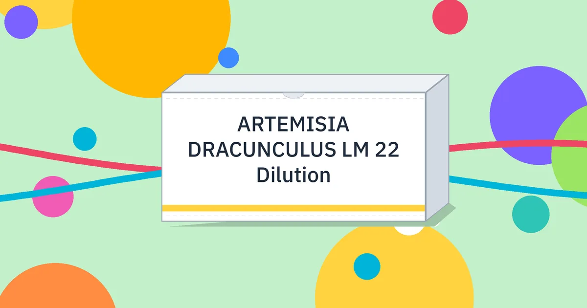 Symbolbild: Packung mit der Aufschrift ARTEMISIA DRACUNCULUS LM 22 Dilution (PZN 13394472) – Verfügbarkeit und Bezug in Apotheken in Frankfurt am Main