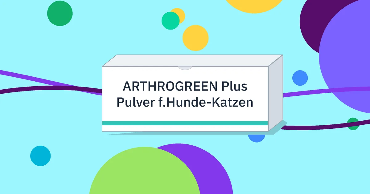 Symbolbild: Packung mit der Aufschrift ARTHROGREEN Plus Pulver f.Hunde-Katzen (PZN 11688643) – Verfügbarkeit und Bezug in Apotheken in Frankfurt am Main
