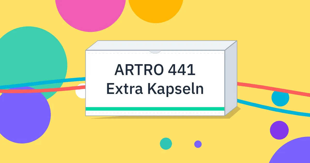 Symbolbild: Packung mit der Aufschrift ARTRO 441 Extra Kapseln (PZN 19644007) – Verfügbarkeit und Bezug in Apotheken in Frankfurt am Main
