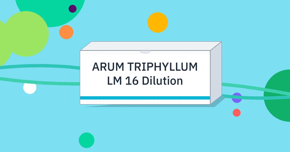 Symbolbild: Packung mit der Aufschrift ARUM TRIPHYLLUM LM 16 Dilution (PZN 12780718) – Verfügbarkeit und Bezug in Apotheken in Frankfurt am Main